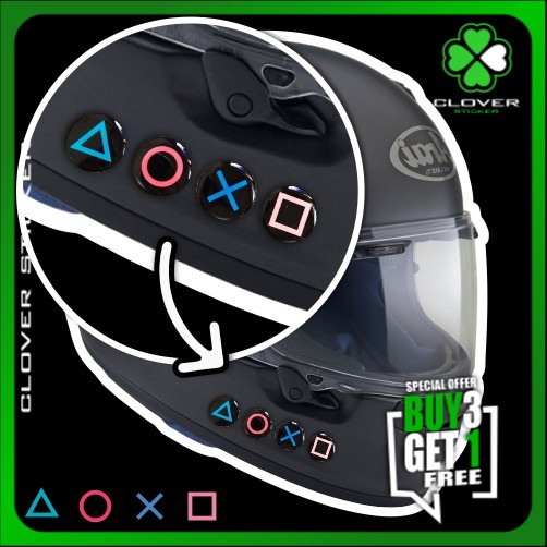 Playstation BUTTON STICKERS EMBLEM FLEXIBLE embossed 3D STICKERS ...