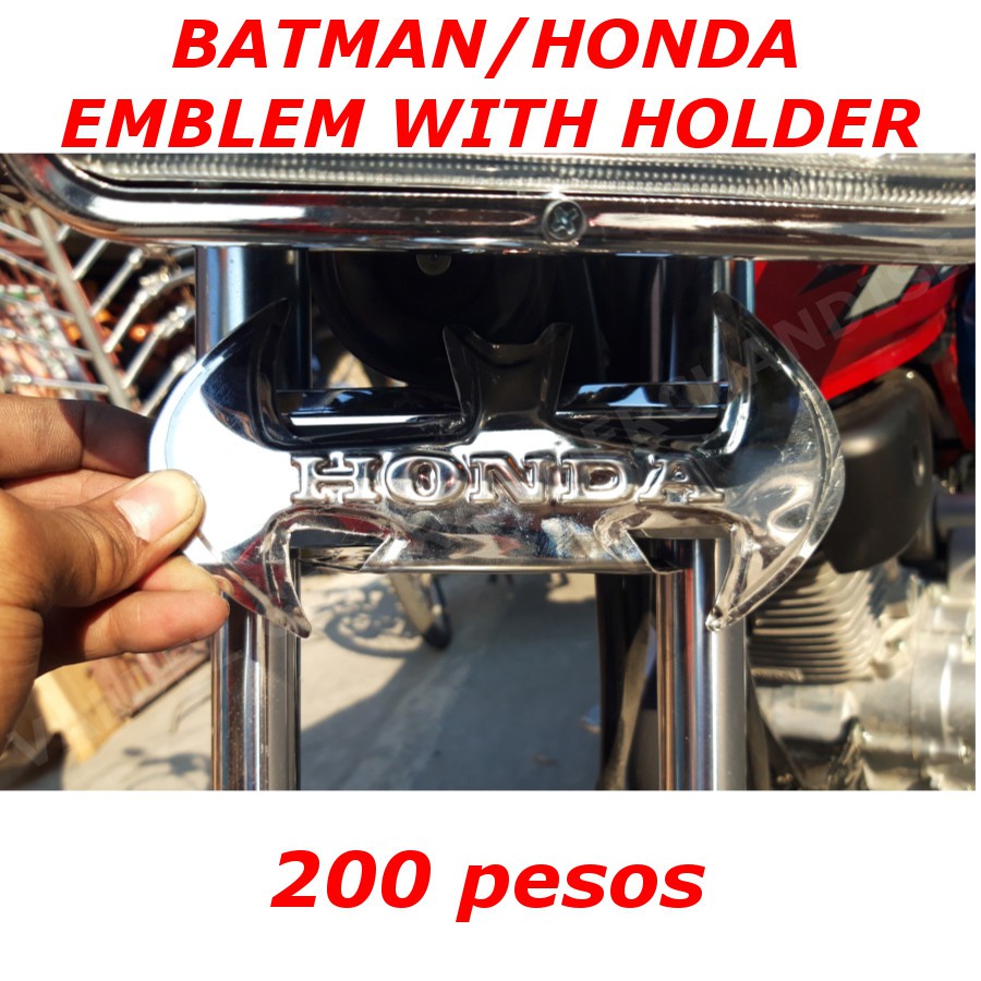 TMX Honda, EURO , RUSI Emblem with Holder Stainless BATMAN Style ...
