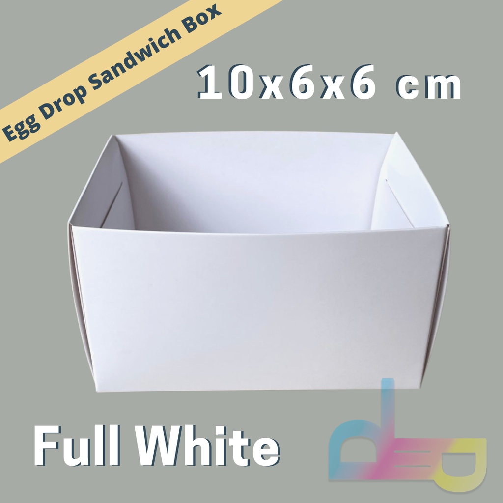 50 pcs Plain Egg Drop Sandwich Box | Full White | Shopee Philippines