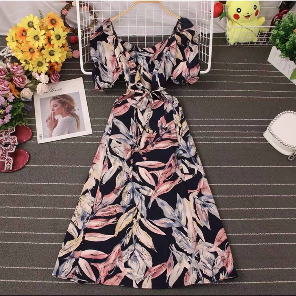 Summer dress for women casual korean lady formal dress for women floral ...