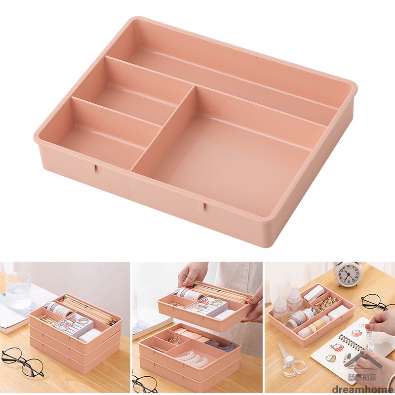 Desk Drawer Organizer Stackable Multi-cell Desktop Storage Bin Tray ...