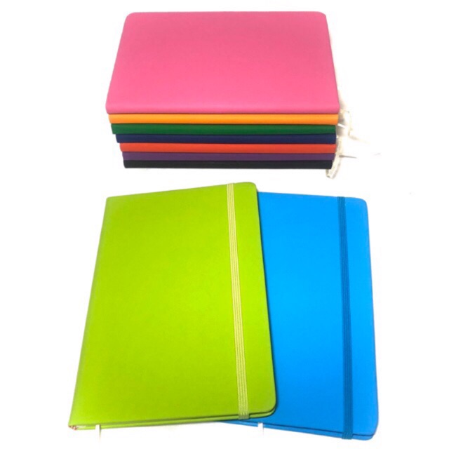 RCSC Hardbound Leather hard cover Notebook w/ garter 21.5cm x 15cm ...
