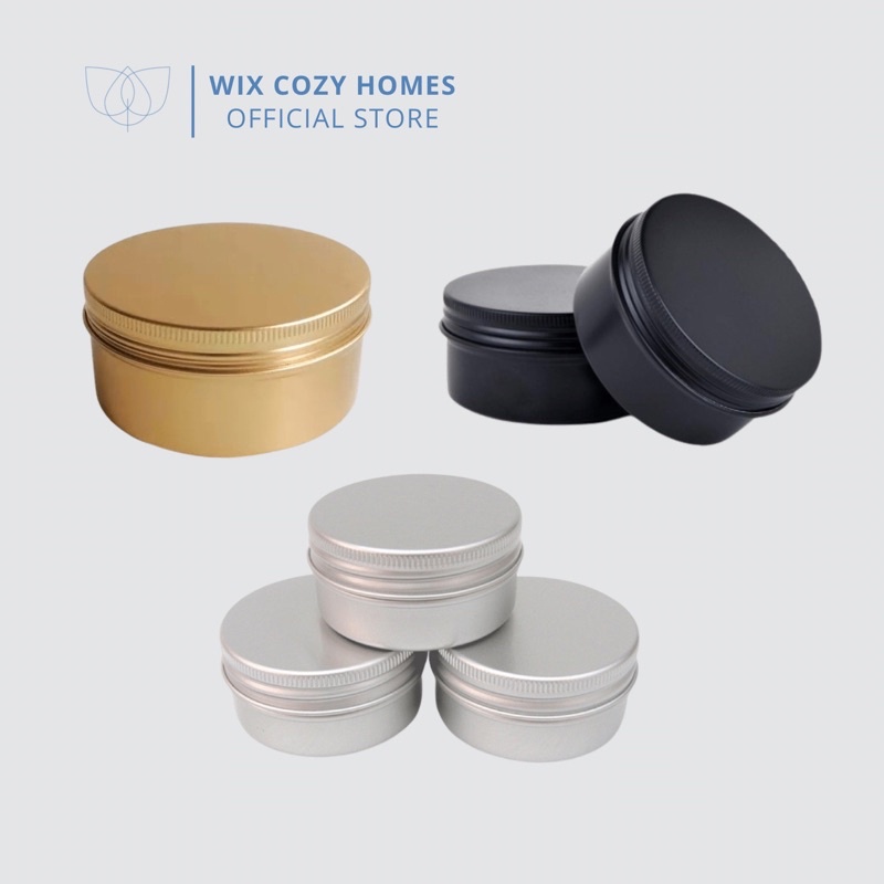 Wix Cozy Homes Tin Container for Candle Making 80ml Silver Gold Black ...