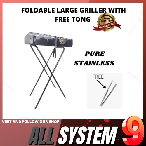 NEW DESIGN FOLDABLE LARGE BARBEQUE PURE STAINLESS IHAWAN - HEAVY DUTY ...