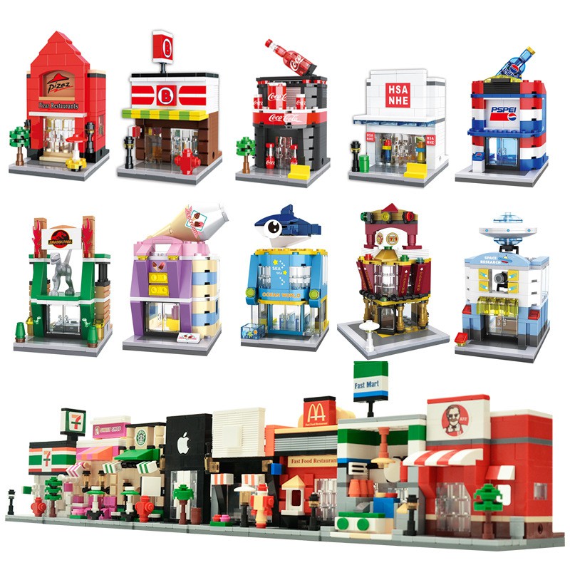 HSANHE style Mini Street building blocks NO ORIGINAL BOX | Shopee ...