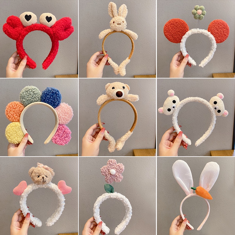 Korean Fashion Cute Plush Cartoon Headband Exquisite Hair Accessories ...