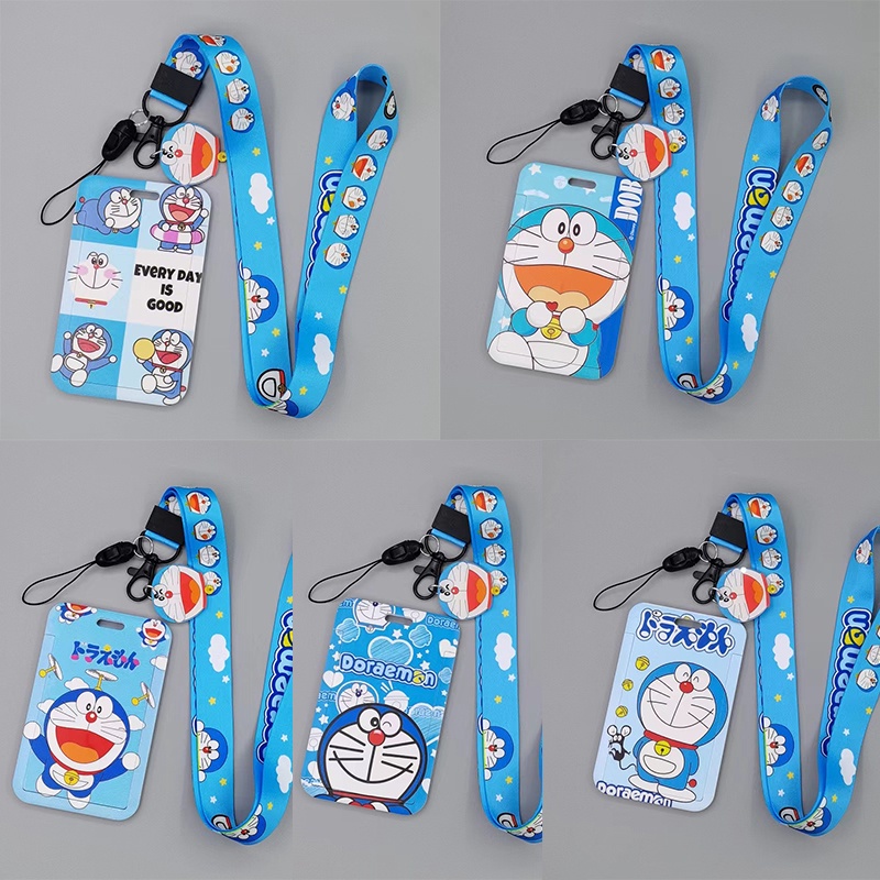Doraemon Card Holder With Lanyard Neckband Employee Cartoon Id School ...