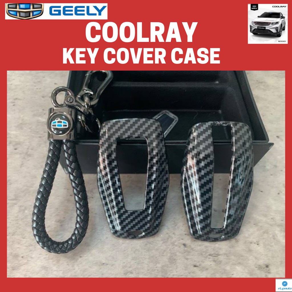 GEELY COOLRAY Carbon Fiber Remote Key Cover Keychain Accessories ...