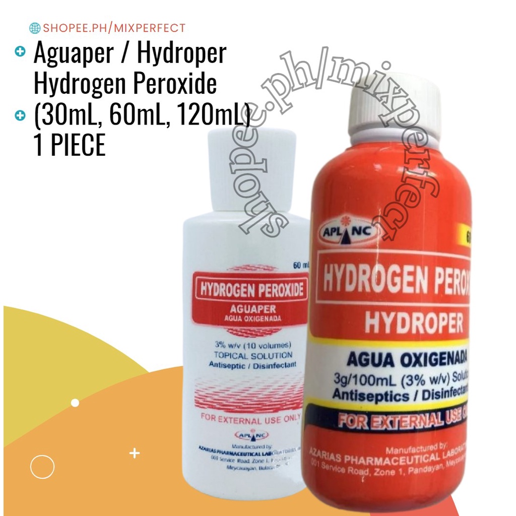 (MIX-J) Aguaper Hydroper Hydro gen Pero xide 3% (30ml/60ml/120ml ...