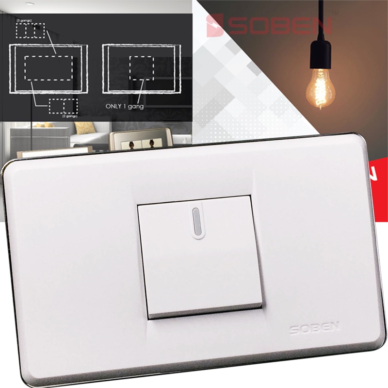 (TH) Plastic Mask Panel 1 Socket Switch Outlet Plug lan Cable Tv Ground ...