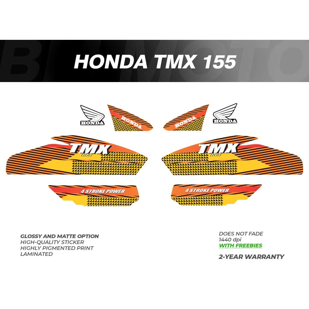 HONDA TMX 155 Decals (LAMINATED for Fade-proof print, High Quality ...