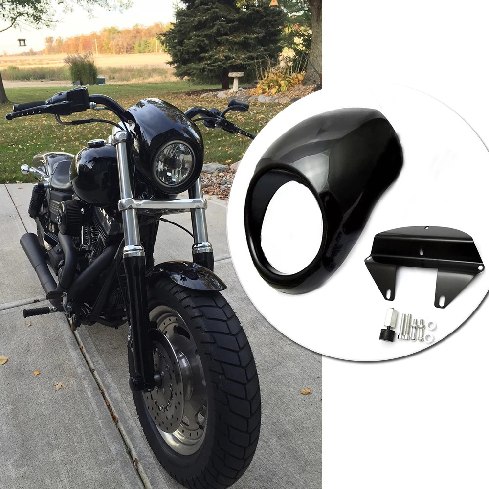Universal Retro Cafe Racer Style Handlebar Fairing Fit 7 Inch Headlight ...