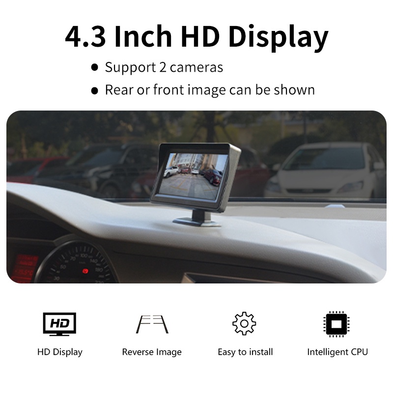 Car Monitor 4.3" Screen For Rear View Reverse Camera TFT LCD Display HD ...