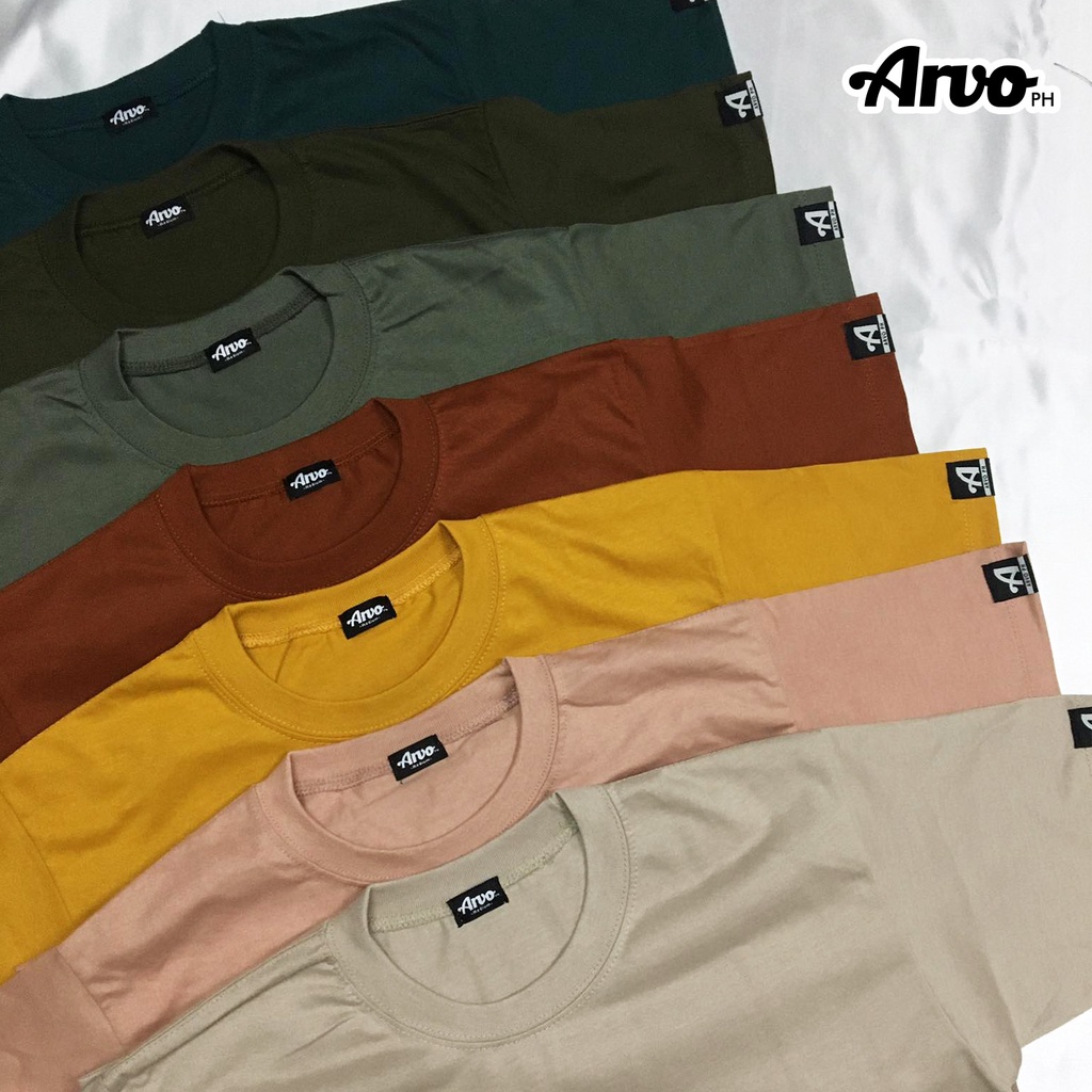 ARVO PH - Earth Tone Plain Tee Shirts / Mustard Peach Khaki Olive Rust ...
