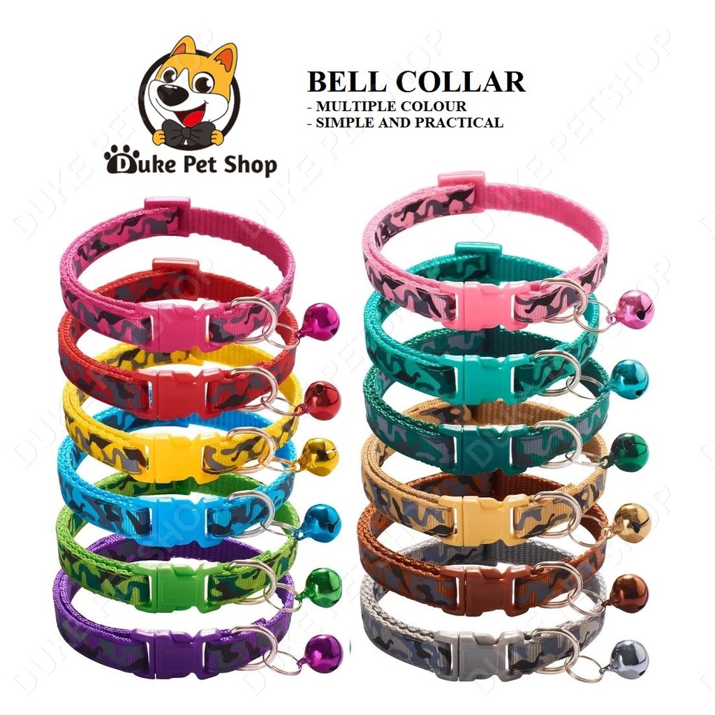 Dog Collar Pet Dog Cat Collars Buckle Polyester Camouflage with Bell ...
