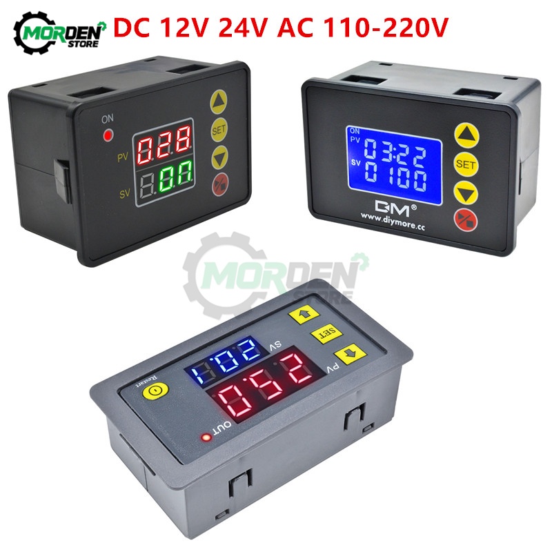 Digital Cycle Timer Delay Relay Board Module DC 12V 24V AC 110V 220V Microcomputer Time ...