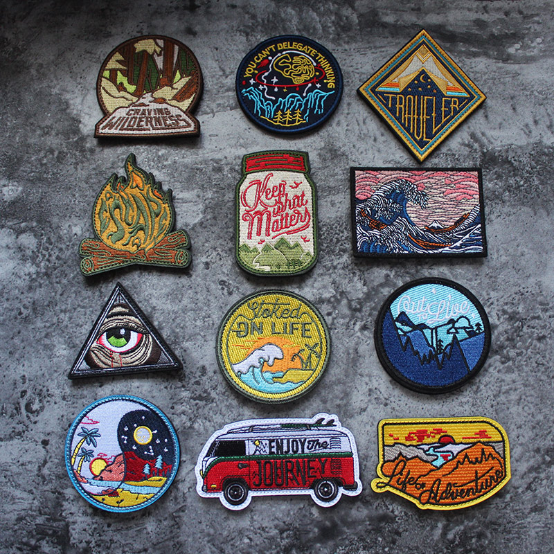 scenery traveller outdoor exploration Camping armband Morale Patch3D ...