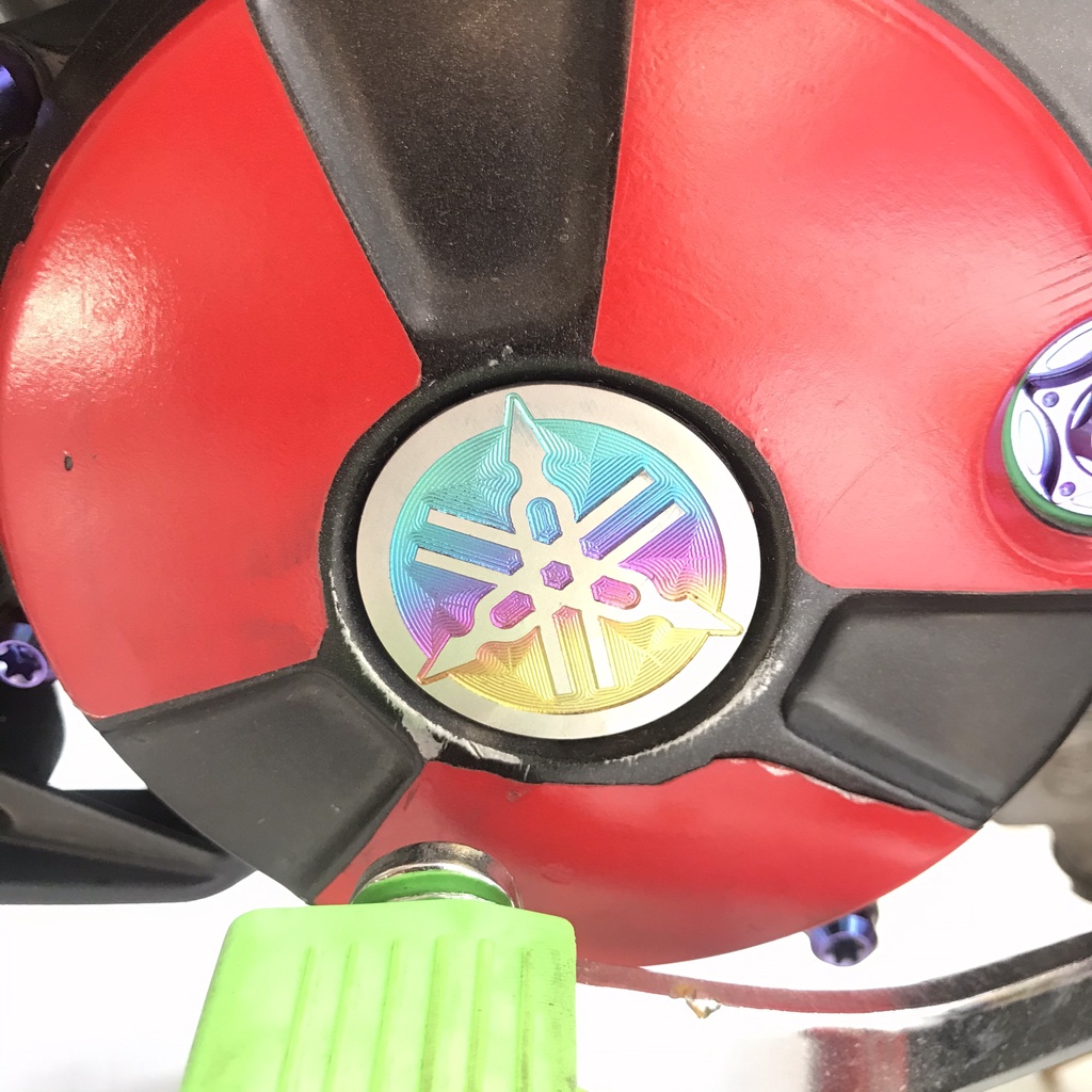 Yamaha titanium 3D Logo 7 colors GR5 standard mounted on large and ...