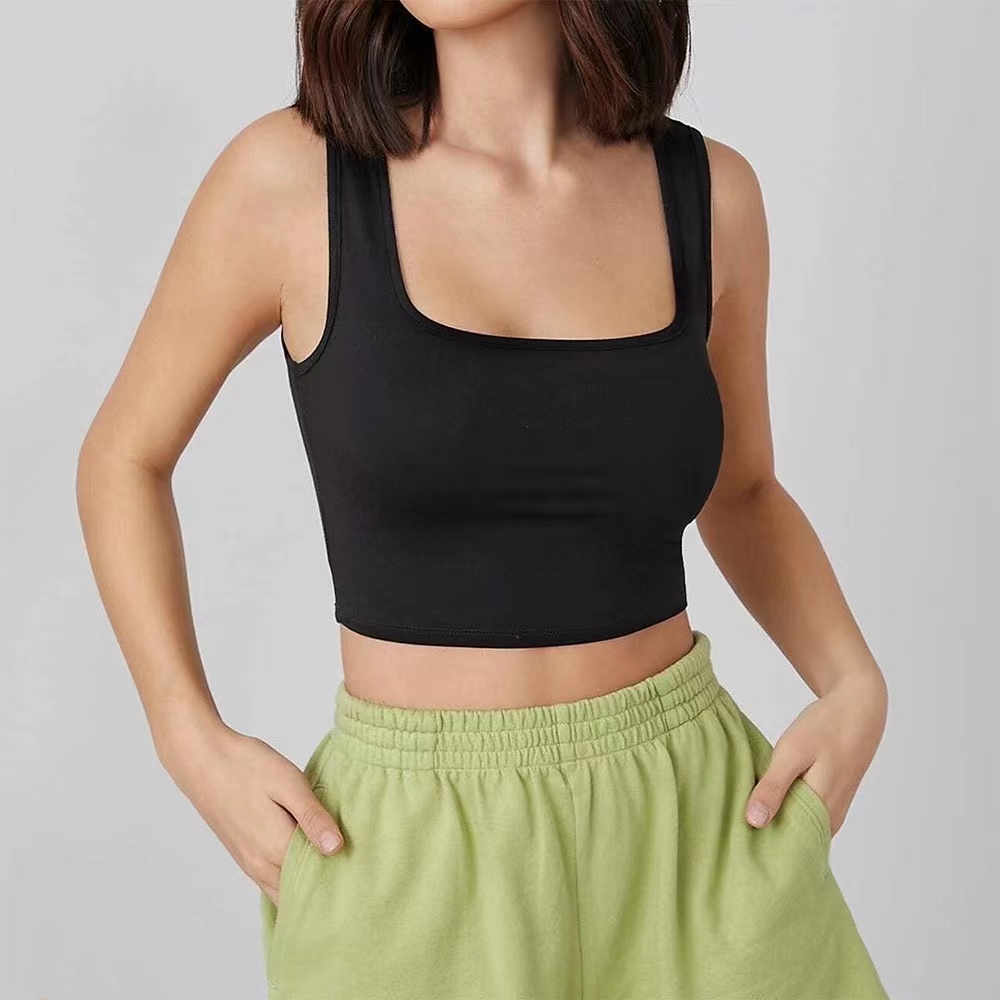 Square Neck Sando Knitted Croptop Plain Basic Crop top Camisole ...