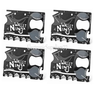Ninja Wallet 18-in-1 Tool Ninja Wallet Set of 4 (Black) | Shopee ...