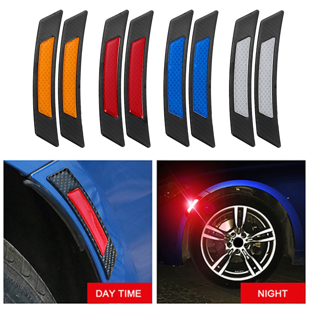 NEW Wheel Eyebrow Car Reflective Stickers Carbon Fiber Protection Decal ...