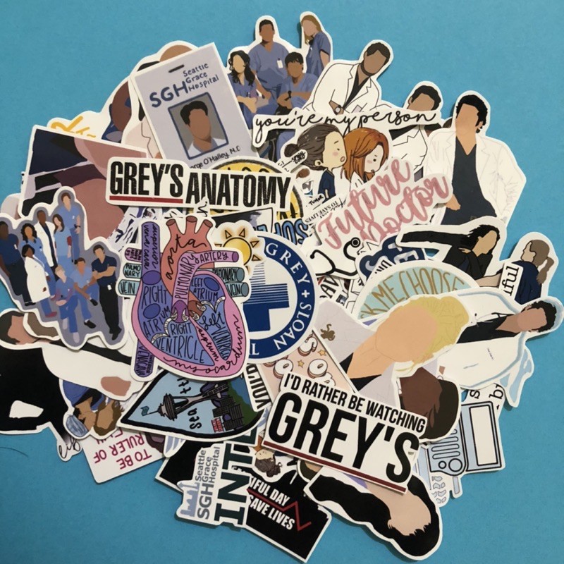 50 pcs GREY’S ANATOMY series stickers | with waterproof | Shopee ...