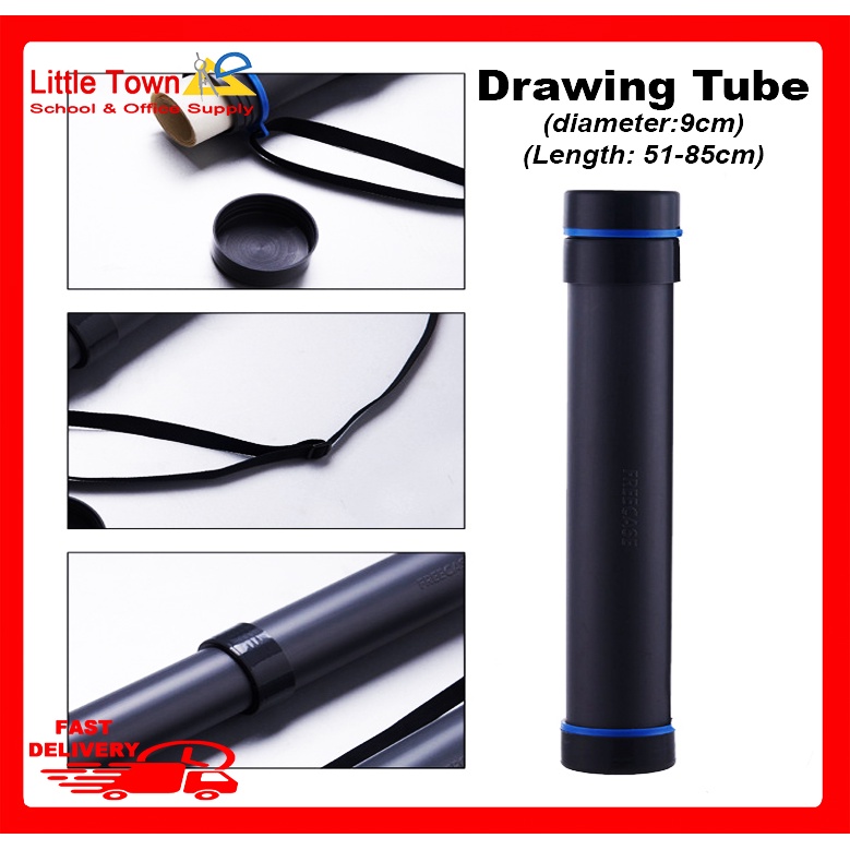 Drawing tube blueprint case adjustable telescoping art tube hard ...