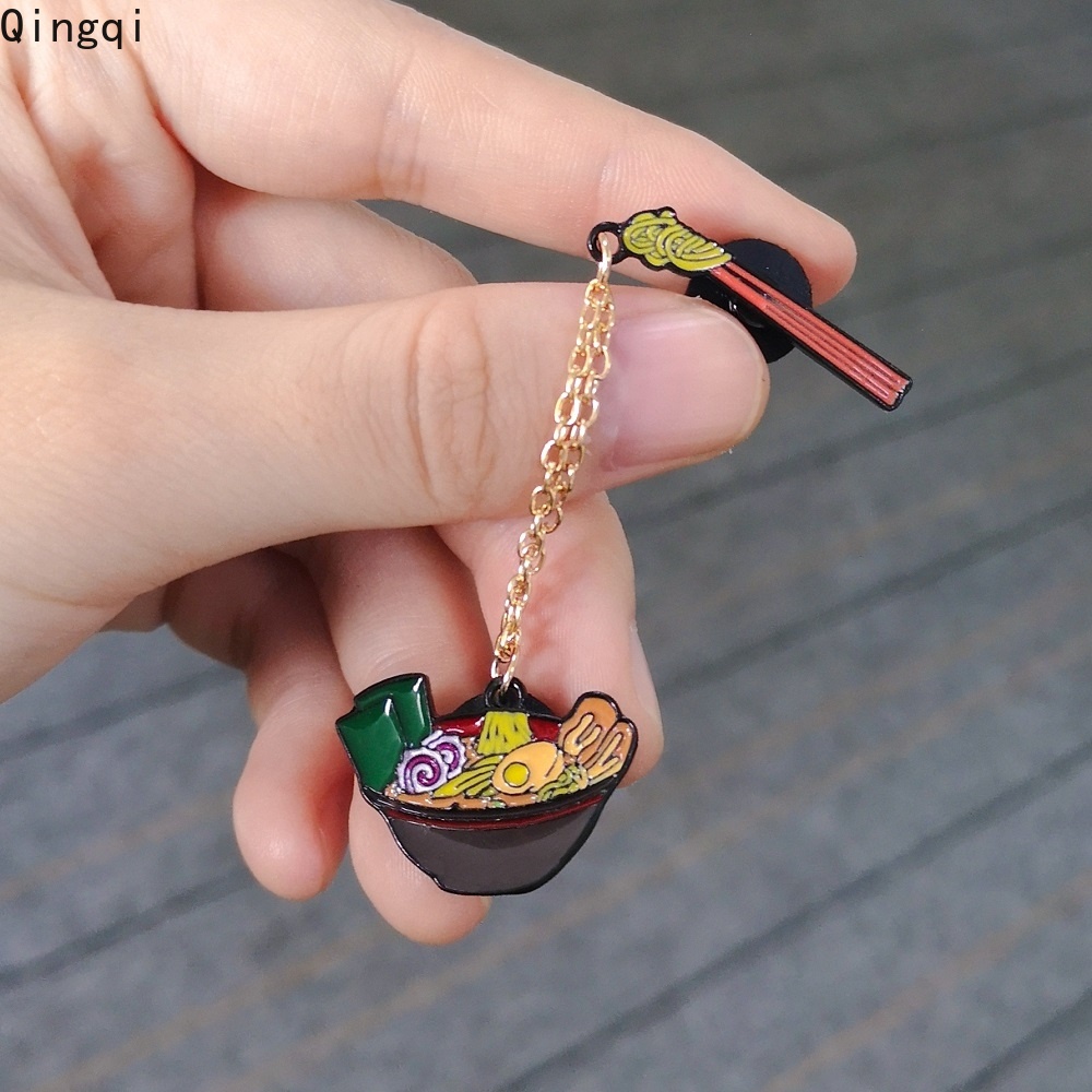 Cartoon Japanese Noodles Ramen Enamel Pin Cute Bowl Brooch Collar Chain ...