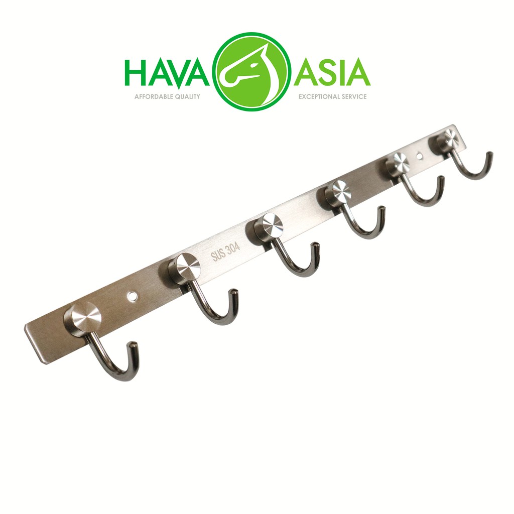 HavaAsia Matte Stainless Steel Hook Bar With 6 Single Hooks (8007-6 Ss ...