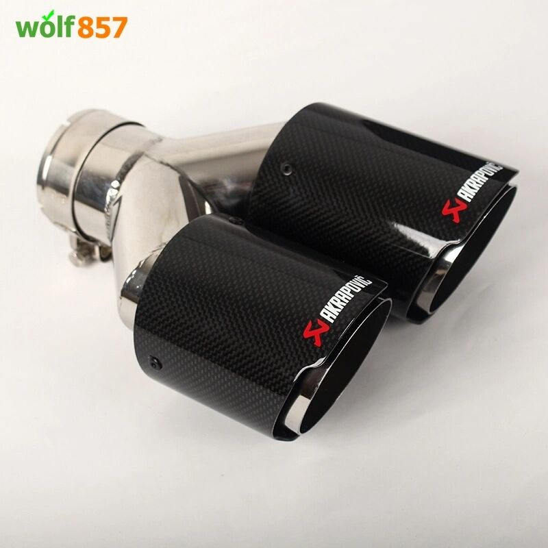 Y Shape Dual Outlets Akrapovic Car Exhaust Muffler Pipe Twin Outlets ...