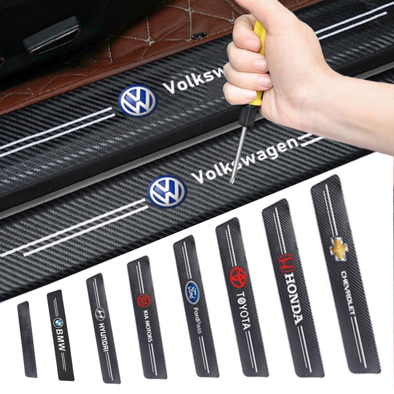 4 Piece Set of Waterproof Carbon Fiber Protective Stickers Anti Scratch ...