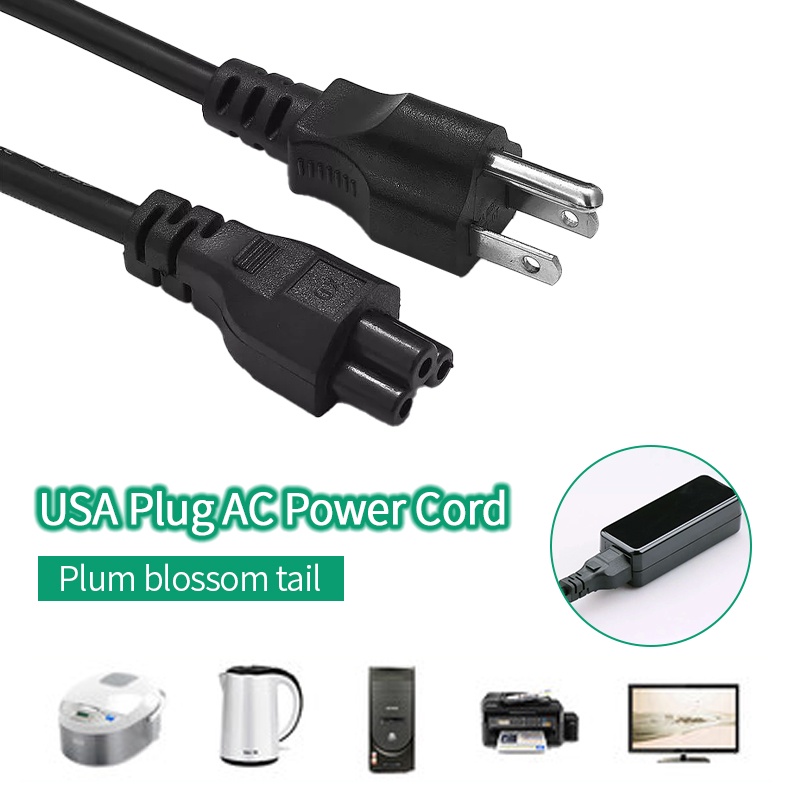 1.5m 3 Pin Power Extension Cords US Plug Power Cable For Computer Printer Monitor | Shopee ...