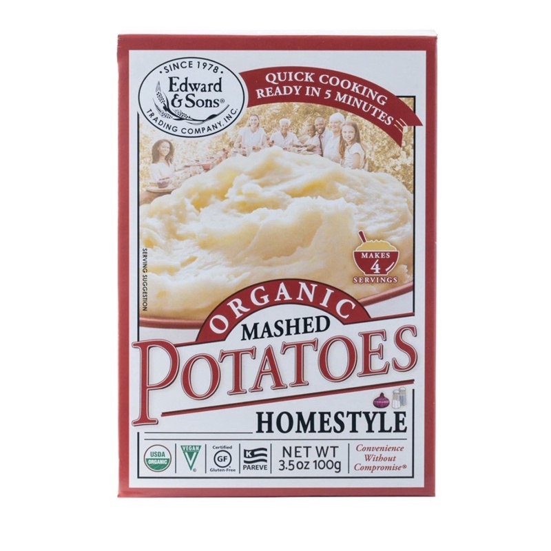 Edward & Sons Organic Home Style Mashed Potatoes 100g | Shopee Philippines