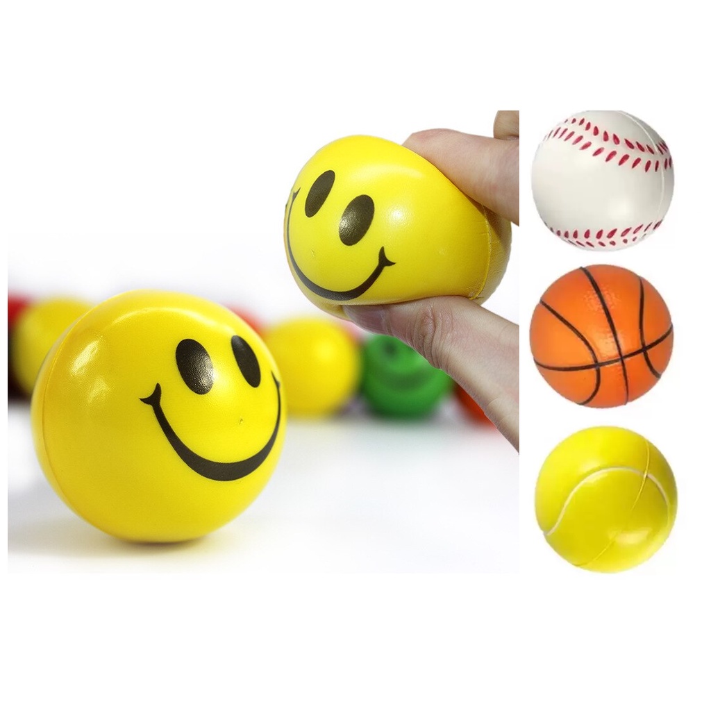 Smiley face Sports Ball Stress ball toy Mood Reliever Squeeze ...