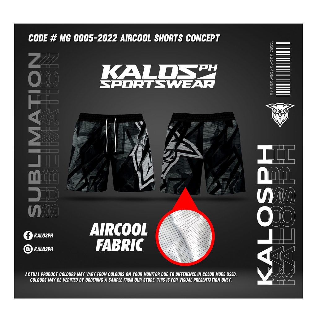 KALOSph MICROCOOL MESH SHORTS CONCEPT CODE # MG 0005-2022 | Shopee ...