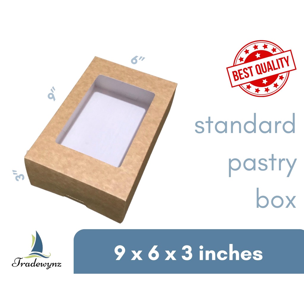 9x6x3 Box / Kraft Brown or White / Cupcake Box / Pastry Box / Brownies ...