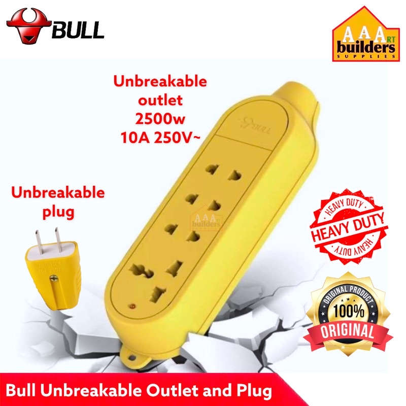 Bull Unbreakable Outlet and/OR Plug Heavy Duty Extension Outlet ...