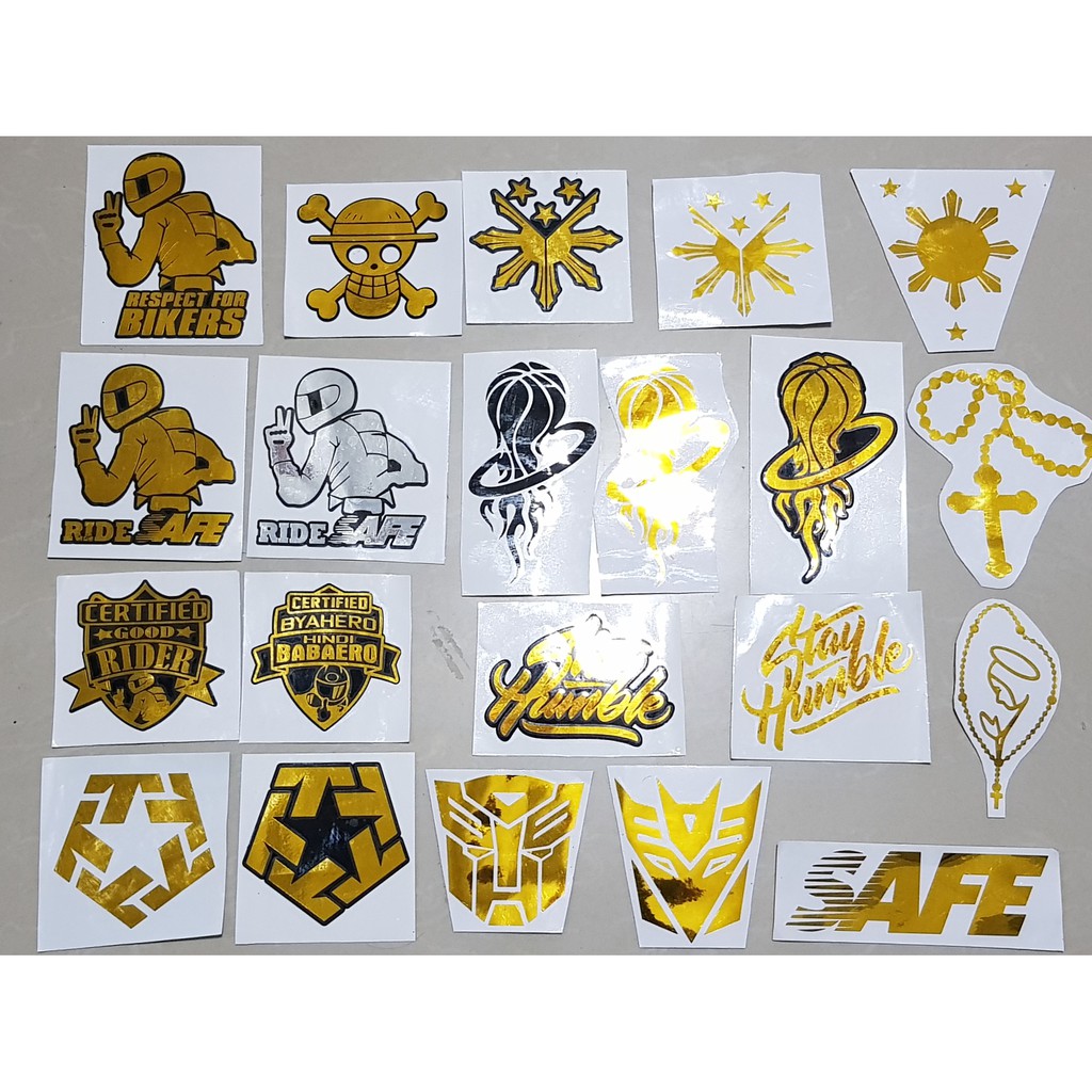GOLD STICKER DECALS FOR MOTORCYCLE AND CAR WATERPROOF | Shopee Philippines