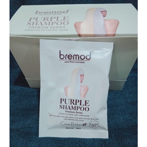 Bremod purple shampoo hydrolized oat protein cocoa butter 30ml | Shopee ...
