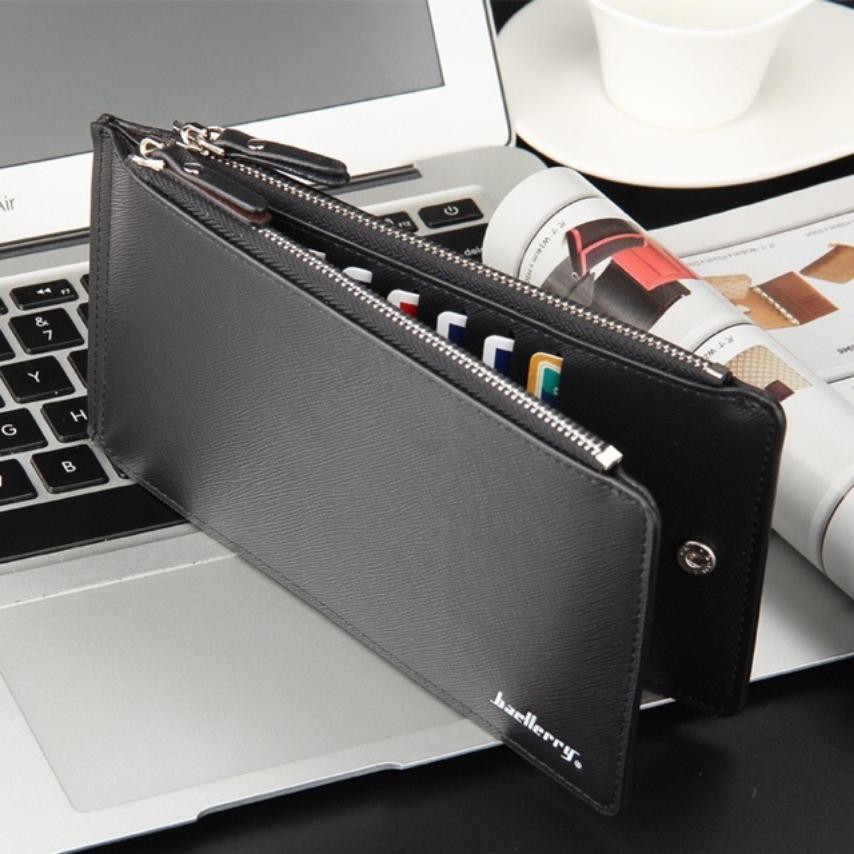 Men's Long Wallet 16 slots card holder multi-card Zipper Korean Wallet ...