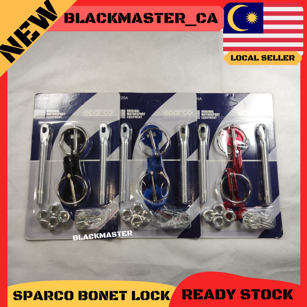 Sparco Bonnet Lock Pin Hood Pin Bonnet Lock Universal Hood Pin Kit ...