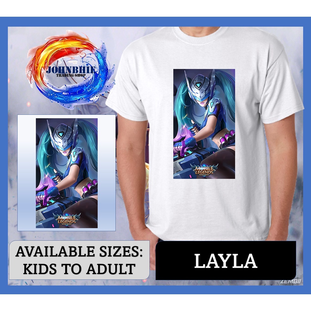 MOBILE LEGEND LAYLA ML Marksman ML Shirt Layla Shirt Kids to Adults ...
