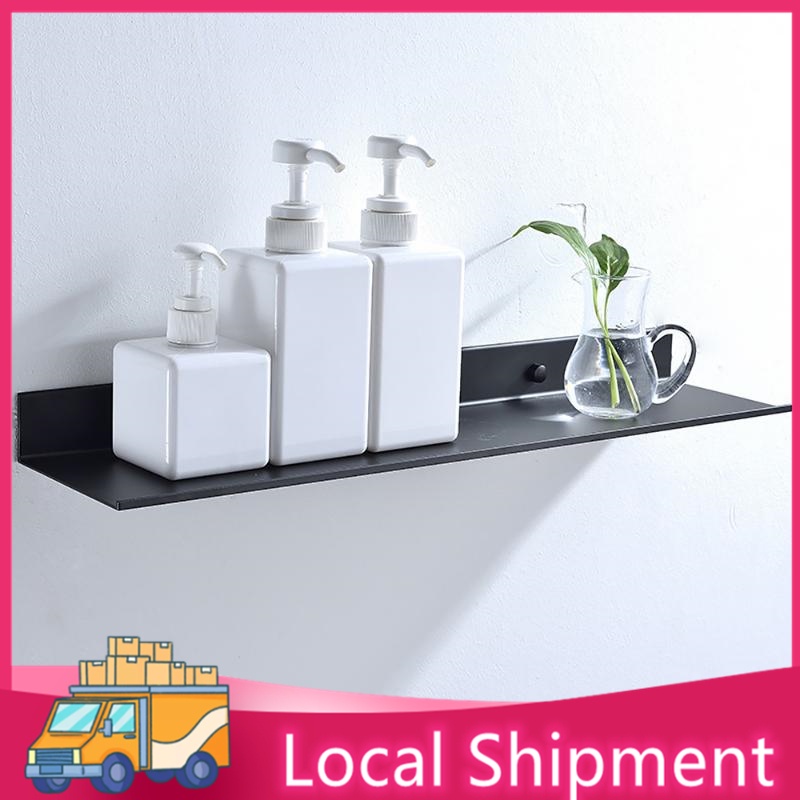 [Spot] Black Rectangular Aluminum Rack Mirror Front Shelf Space Wall ...