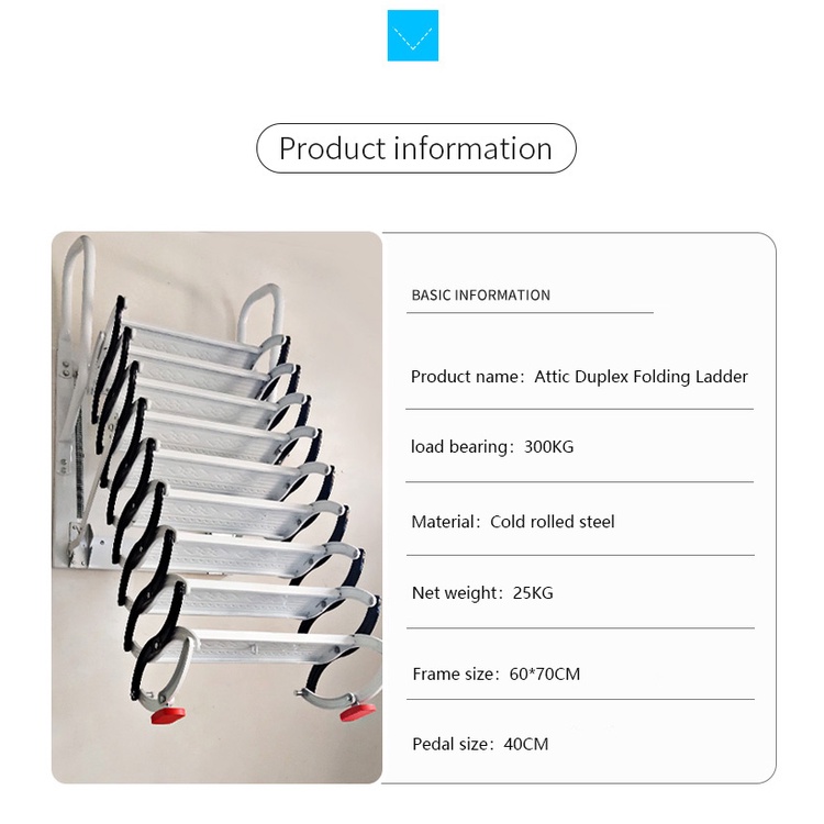 Wall Mounted Telescopic Ladder Lifting Attic Retractable Staircase ...