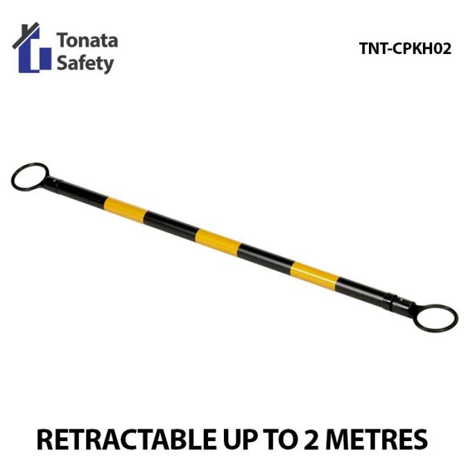 HITAM Cone Bar/Cone Pole/Cone Divider 1-2 Meters Yellow Black | Shopee ...