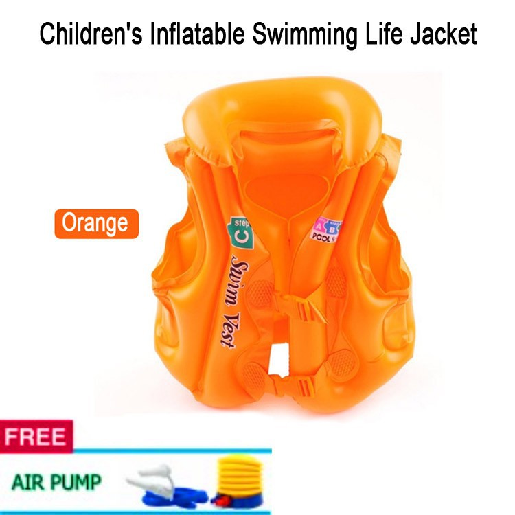 Kids Adjustable Safety Life Vest Inflatable Life Jacket | Shopee ...