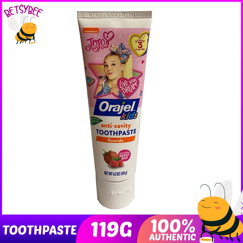 Orajel Kids Toothpaste Anticavity Fluoride Natural Berry Pop 4.2 oz ...