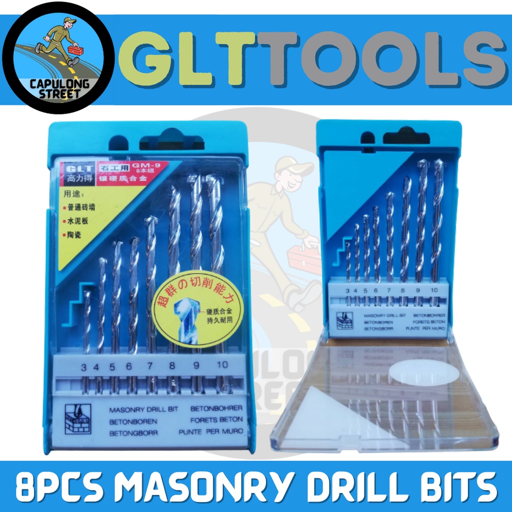 Capulong GLT Mason Drill Bits 8Pcs Bala Ng Barena Drill Accessory High ...
