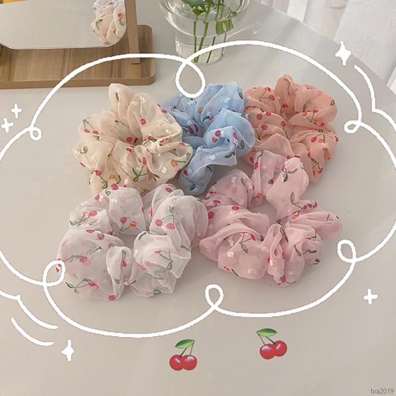 Sweet Mesh Lady's Large Cherry French Intestine Ring Head Rope | Shopee ...