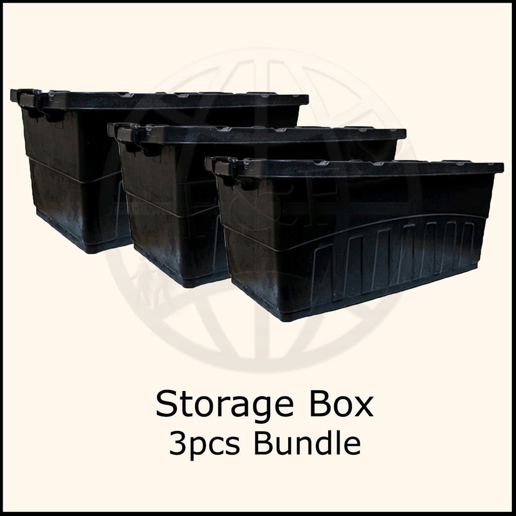 3Pcs Bundle 33L Decobox Rectangular Storage Box With Cover | Shopee ...
